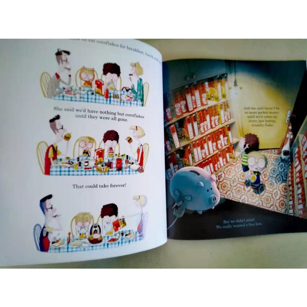 現貨🍀平裝英文幽默繪本There＇s A Lion in My Cornflakes🍀Michelle Robinson - 缺書店【英文童書 ...