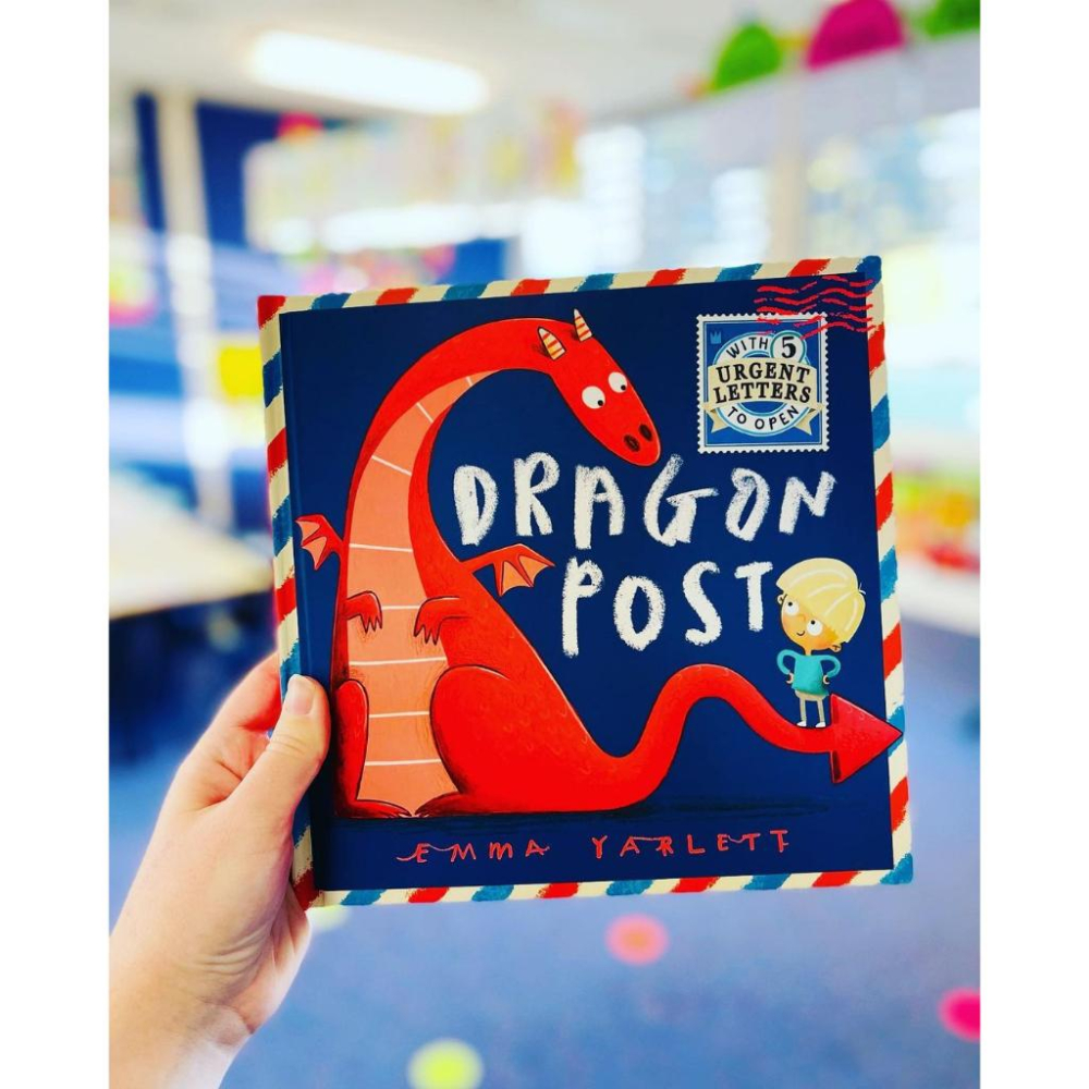 現貨🍀精裝幽默繪本Dragon Post🍀Emma Yarlett拼貼/色鉛筆/水彩運用色彩繽紛+特別的信封與信紙的設計 - 缺書店【英文童書繪本專賣】請購物時加LINE ...