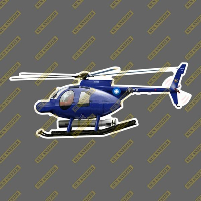 中華民國海軍 MD 500C 防衛者式直昇機 擬真軍機3M貼紙 尺寸165mm - 太陽噴嚏 空紙部 Airline Stickers ...