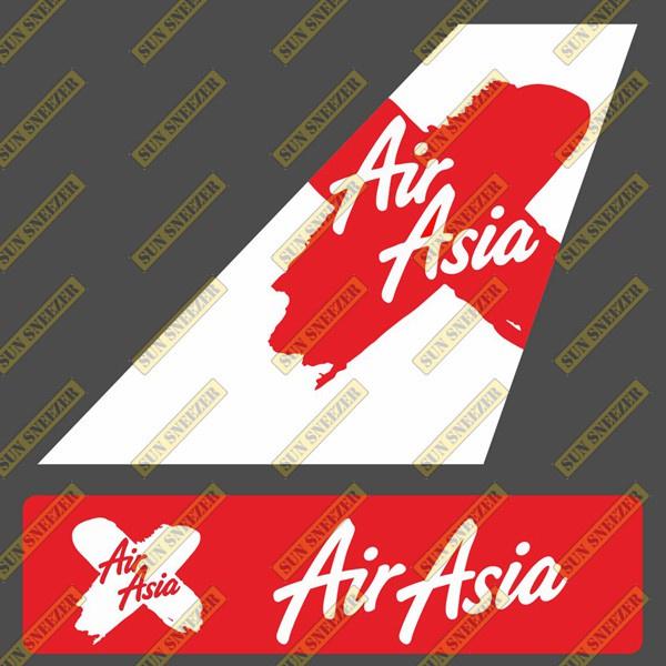 Airasia X 垂直尾翼 3M貼紙 上63x86mm 下 23x90mm - 太陽噴嚏 空紙部 Airline Stickers ...