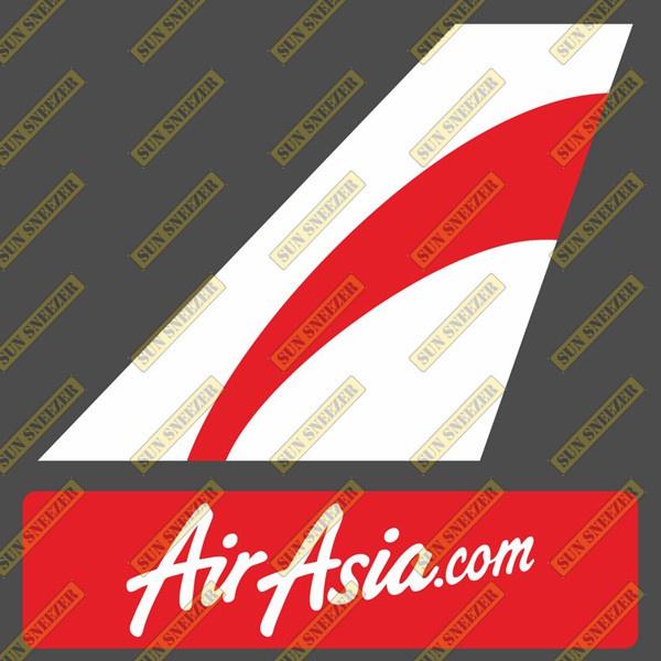Airasia 亞洲航空 月彎 垂直尾翼 3M貼紙 上63x86mm 下 23x90mm - 太陽噴嚏 空紙部 Airline ...