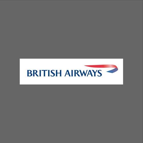 英國航空 白 British Airways LOGO 橫幅 防水3M貼紙 尺寸120x30mm - 太陽噴嚏 空紙部 Airline ...