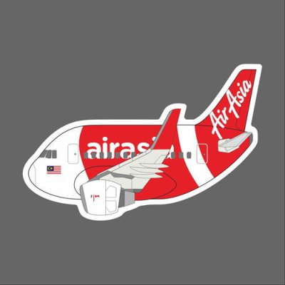AIR ASIA 亞洲航空 空中巴士 A320 Q版 民航機 飛機造型 防水3M貼紙 尺寸90mm - 太陽噴嚏 空紙部 Airline ...