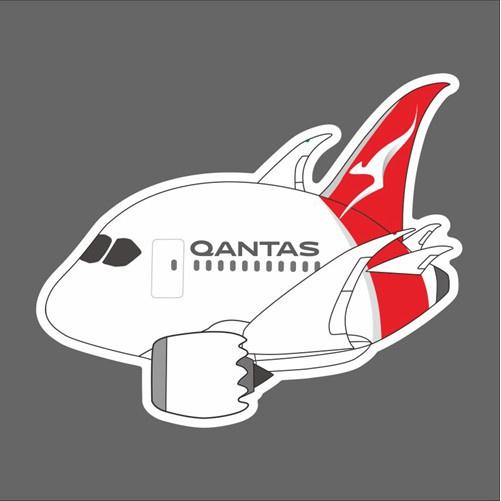 澳洲航空 QANTAS 澳航 波音 B787 Q版 民航機 飛機造型 防水3M貼紙 尺寸90mm - 太陽噴嚏 空紙部 Airline ...
