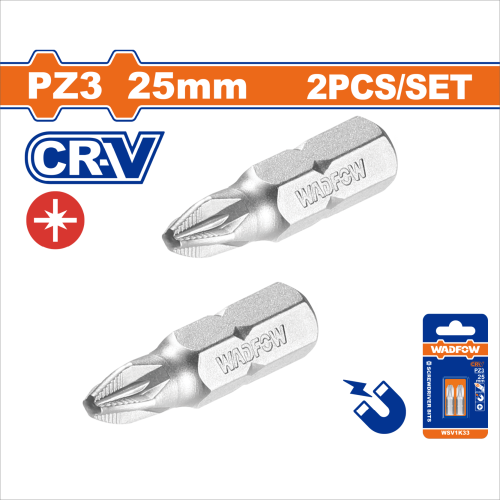 WADFOW 螺絲起子頭/PZ3 *2支組 (WSV1K33 / WSV2K33) - 東北五金「TOTAL 全球總工具 台灣總代理 ...