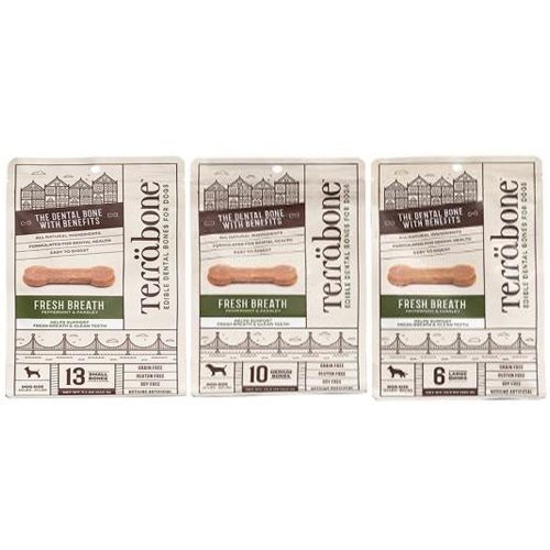美國Terrabone《潔牙骨 口氣清新-S號 13支｜M號 10支｜L號 6支》三種尺寸可選擇 犬適用『WANG』 - Wang旺寵物精品
