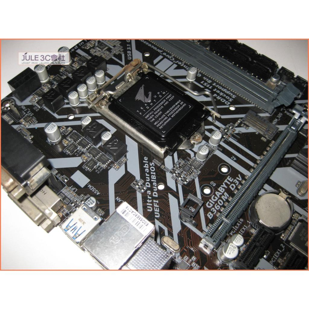 JULE 3C會社-技嘉 B360M-D3V B360/八九代/DDR4/LPT/超耐久/良品/MATX 主機板 - JULE 3C會社 - iOPEN Mall