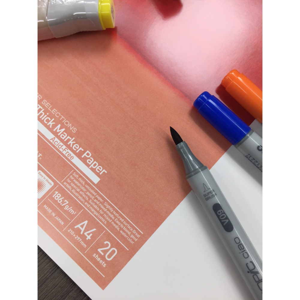 藝城美術~日本Copic Paper 麥克筆 專用紙A4 繪圖紙/速繪紙 186.7g 厚重磅 20張入 不滲透 - 藝城美術用品社 ...