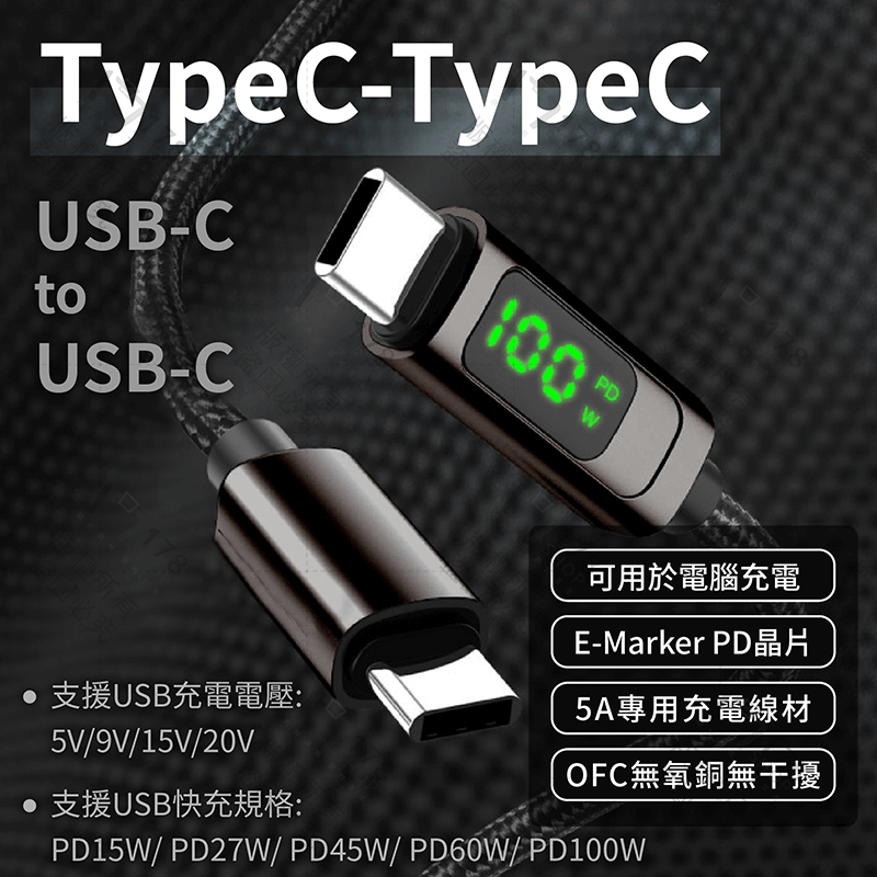 數位顯式PD快充線 保固1年 【178小舖】 適用iPhone 蘋果 TypeC 充電線 傳輸線 數據線 寶利威爾 - 178小舖 - iOPEN Mall