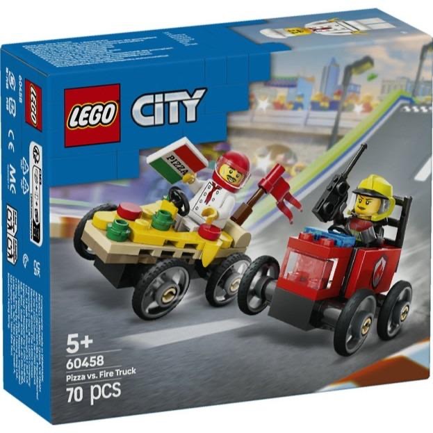 ||一直玩|| LEGO 60458 Pizza vs. Fire Truck Race Car Pack - 一直玩積木磚門店 LEGO 樂 ...